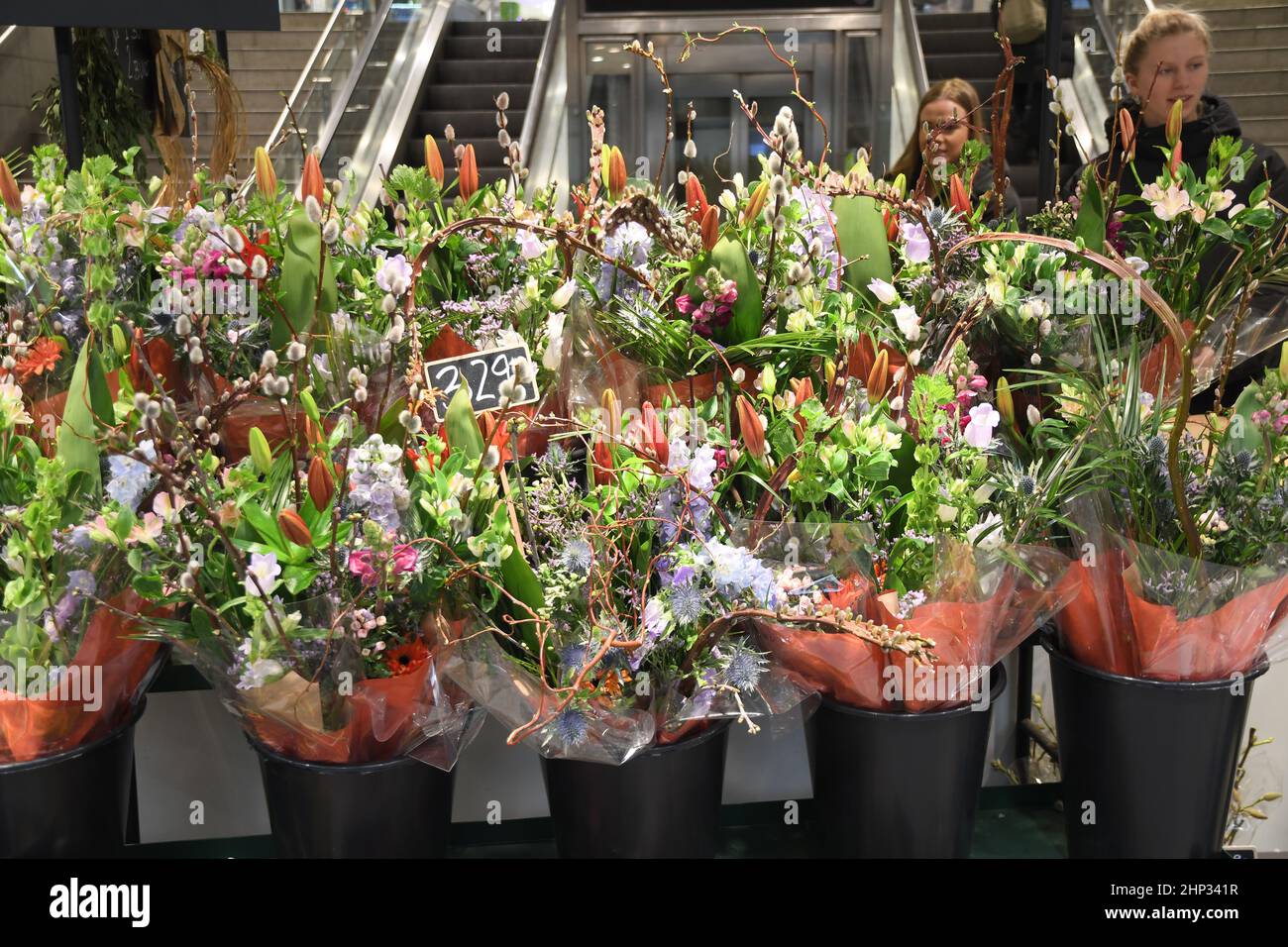 Copenhagen/Denmark./18. February 2022/.Various flowers bouquests ...