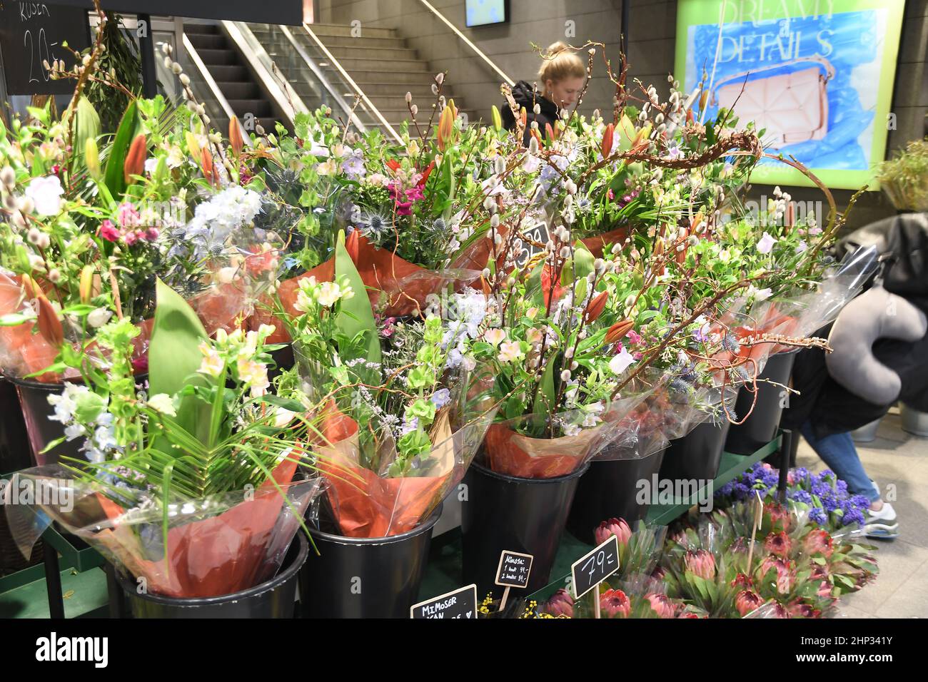 Copenhagen/Denmark./18. February 2022/.Various flowers bouquests ...
