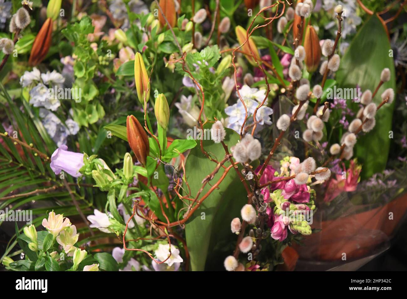 Copenhagen/Denmark./18. February 2022/.Various flowers bouquests ...
