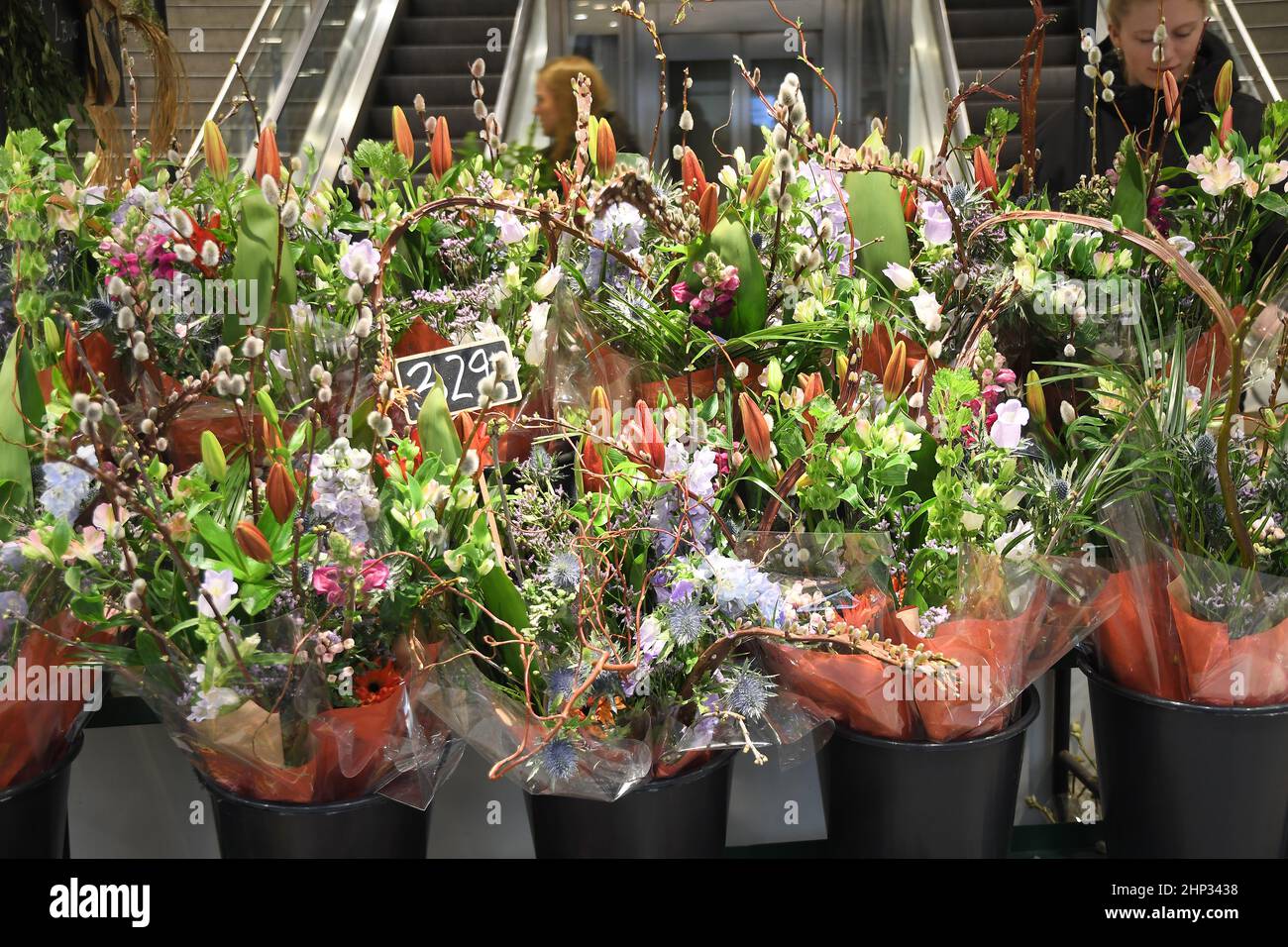 Copenhagen/Denmark./18. February 2022/.Various flowers bouquests ...