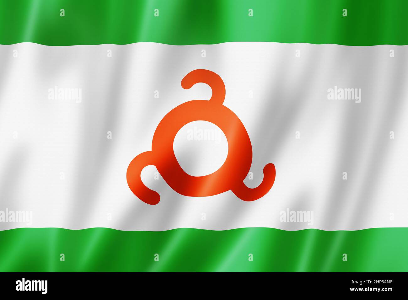 Ingushetia state - Republic - flag, Russia waving banner collection. 3D ...