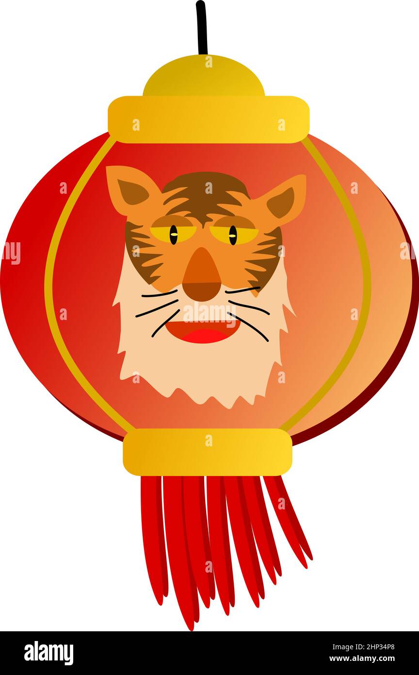 New Year chinese animal symbol. Tiger lantern Stock Photo - Alamy