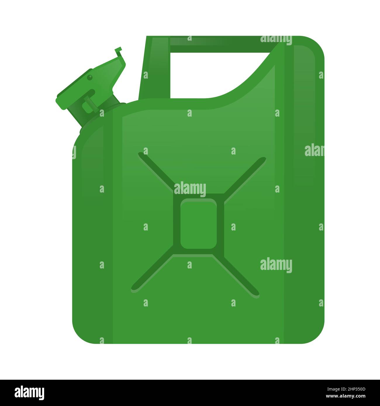 Green Jerry Can Isolated on White Background. Metal Fuel Container ...