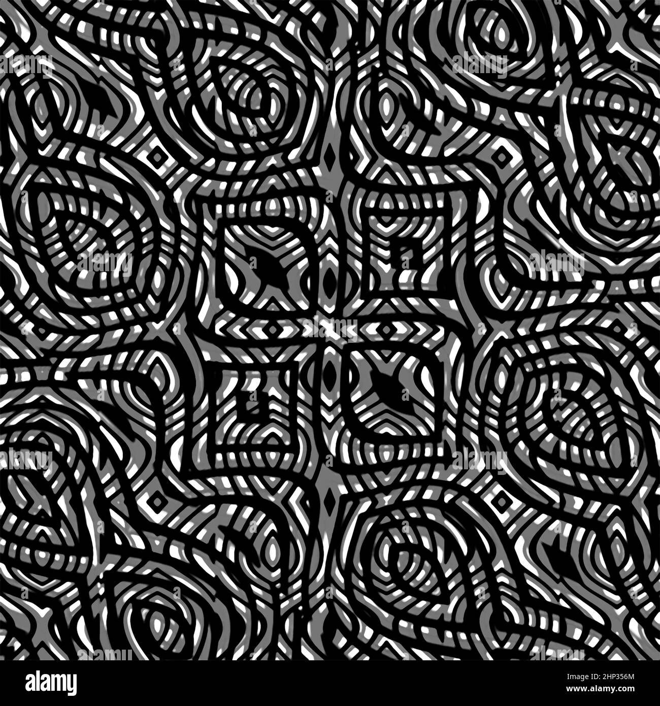 Black and white linear tribal seamless pattern background Stock Photo ...