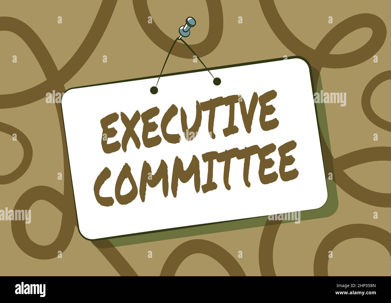 Text caption presenting Executive Committee, Word Written on Group of ...