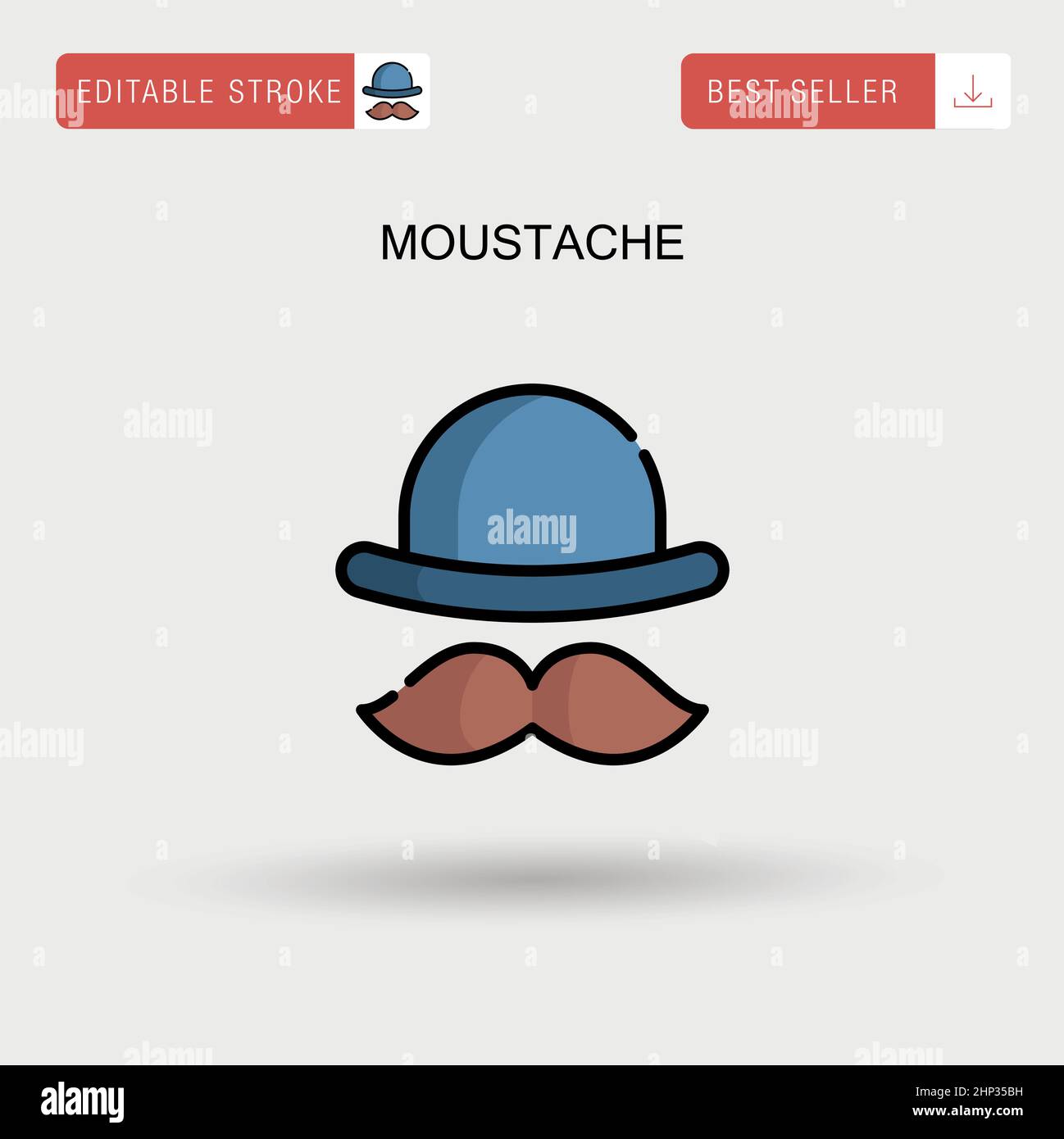 Vintage moustache funny retro mustache Stock Vector Images - Alamy