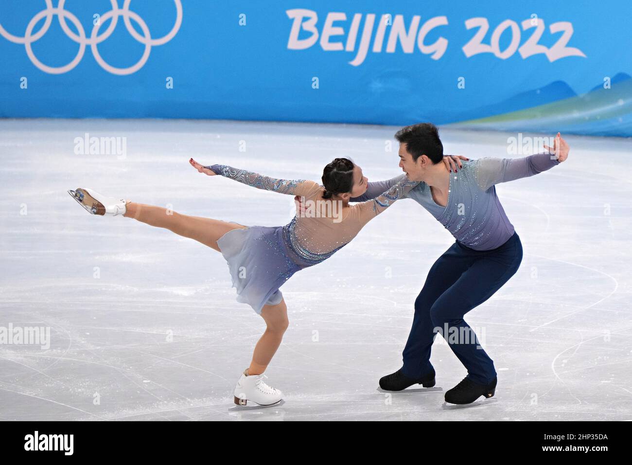 Beijing, China. 18th Feb, 2022. Cheng Peng and Yang Jin of China ...