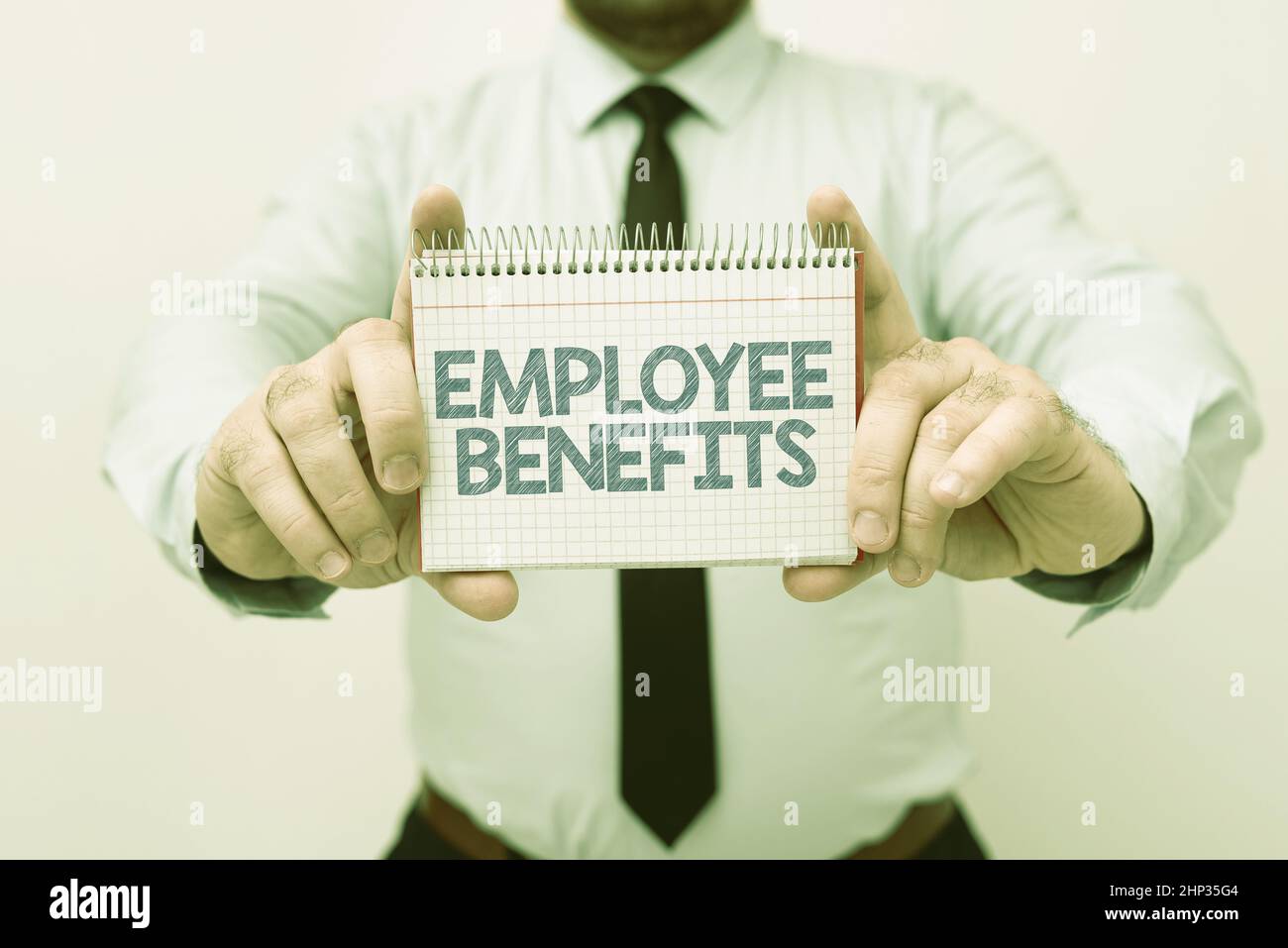 Hand writing sign Employee Benefits, Conceptual photo Indirect and ...