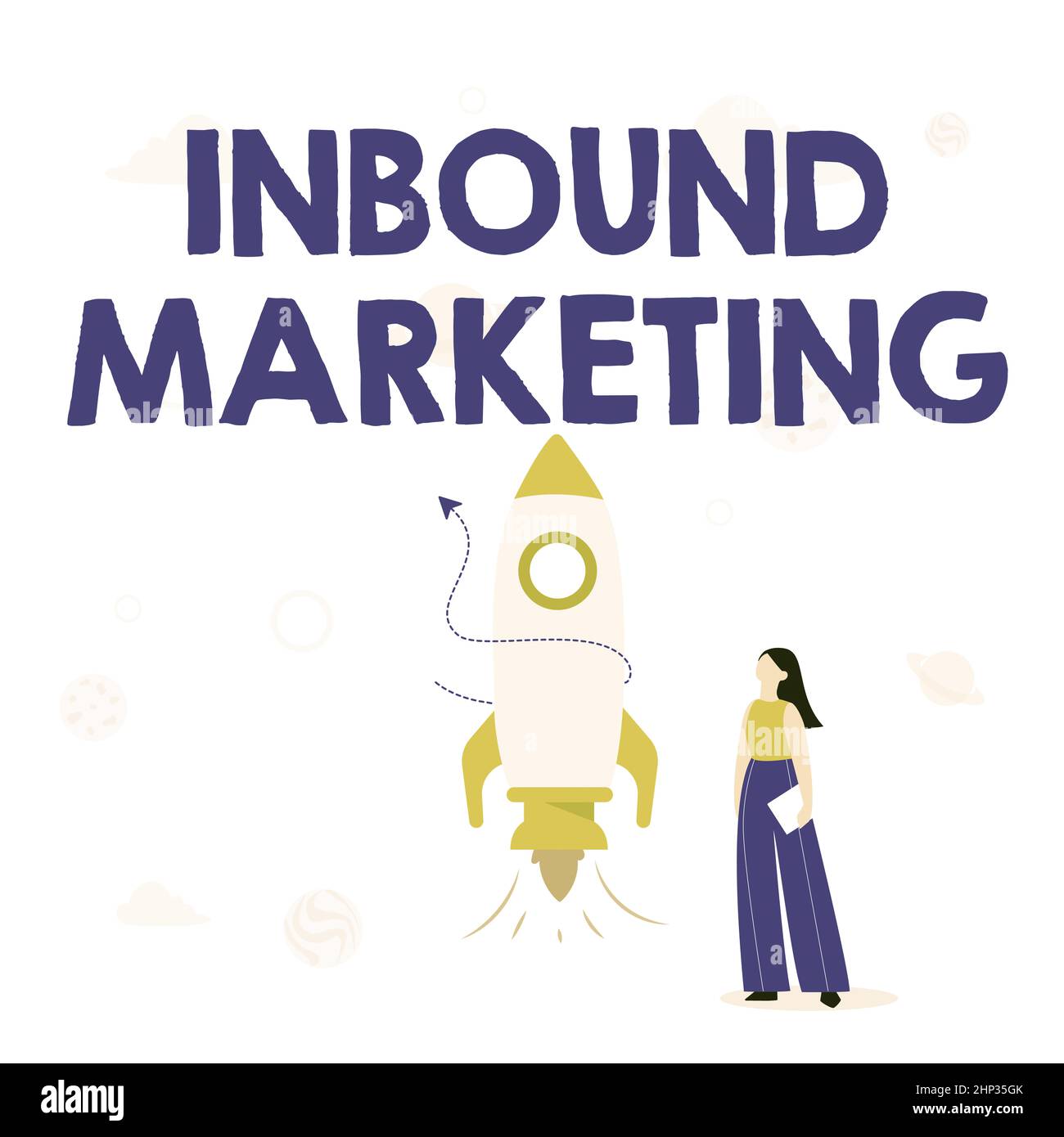 Hand writing sign Inbound Marketing, Business concept Process of ...