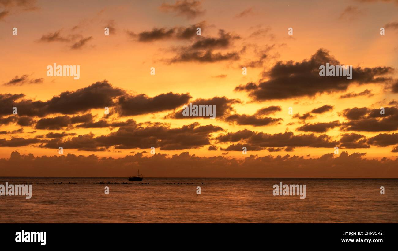 Sunset in the Indian Ocean Stock Photo - Alamy