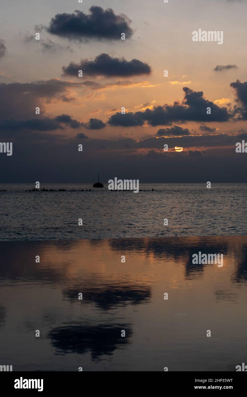 Sunset in the Indian Ocean Stock Photo - Alamy