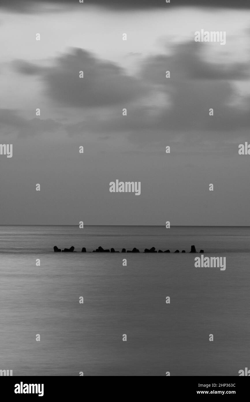 Blue travel sunset Black and White Stock Photos & Images - Alamy