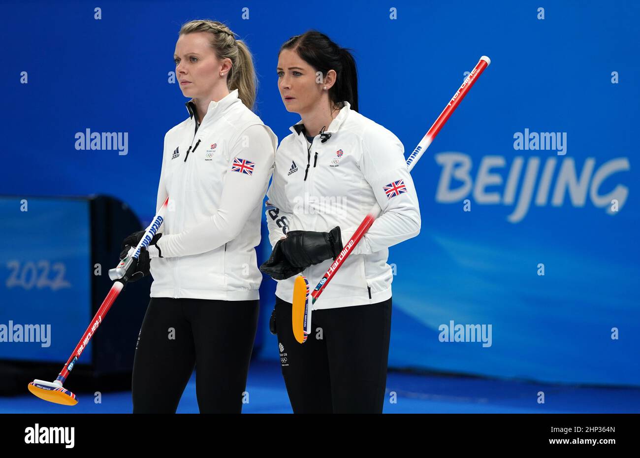 Great Britain's Vicky Wright (left) and Eve Muirhead in the Women's ...
