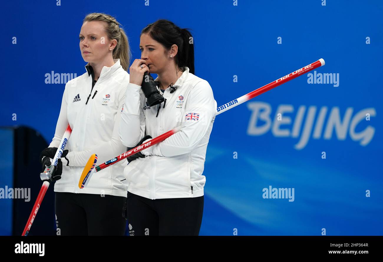 Great Britain's Vicky Wright (left) and Eve Muirhead in the Women's ...