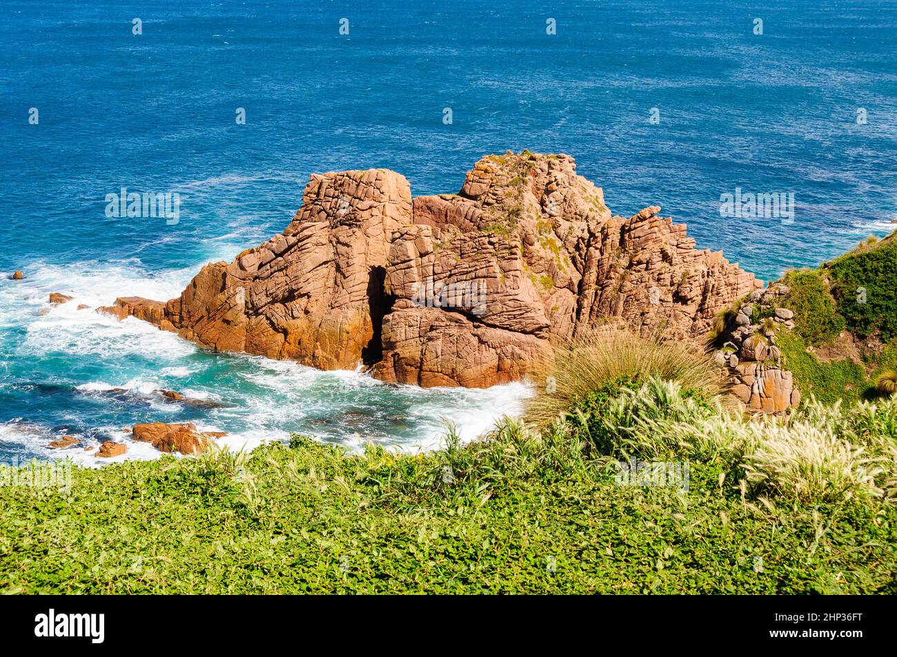 Dramatic granite rock structures below the Pinnacles Lookout at Cape Woolamai - Phillip Island ...