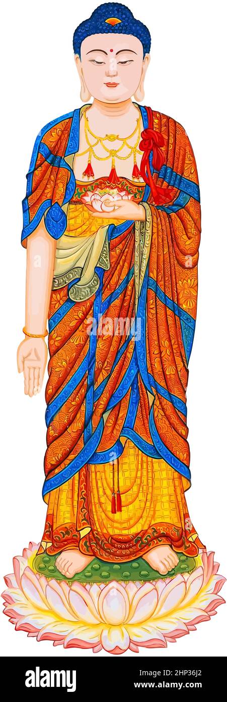 buddha peace wisdom meditating enlighted position illustration Stock ...