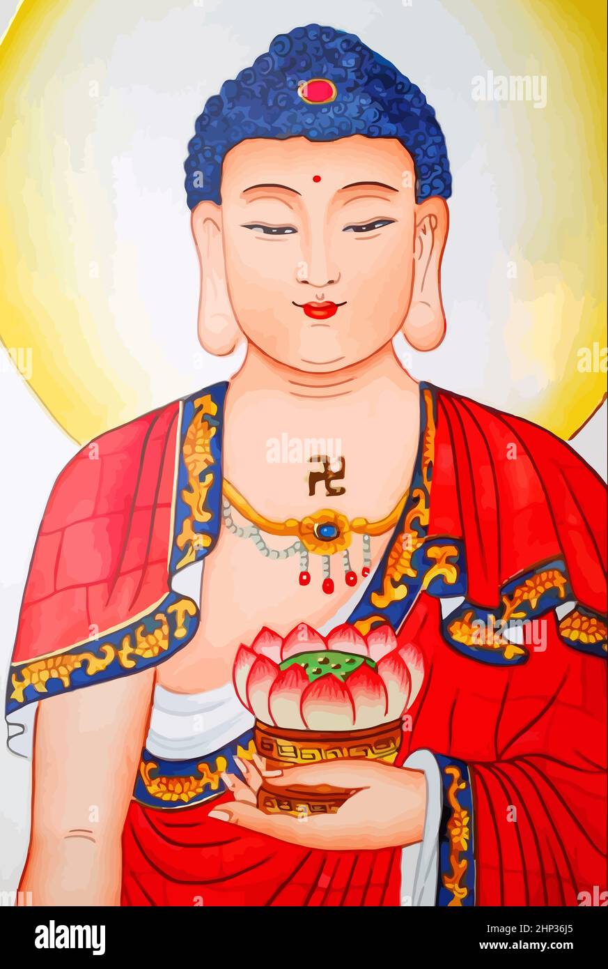 buddha peace wisdom meditating enlighted position illustration Stock ...