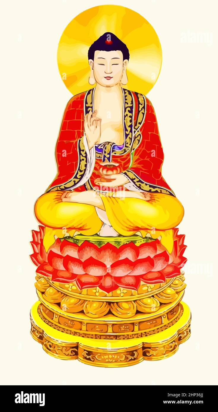 buddha peace wisdom meditating enlighted position illustration Stock ...