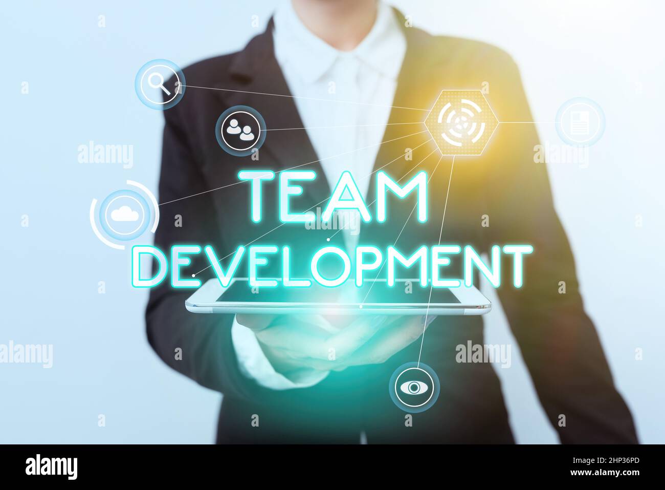Sign displaying Team Development, Business approach learn why and how ...