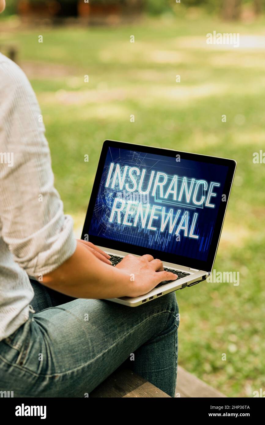 Conceptual display Insurance Renewal, Business concept Protection from ...