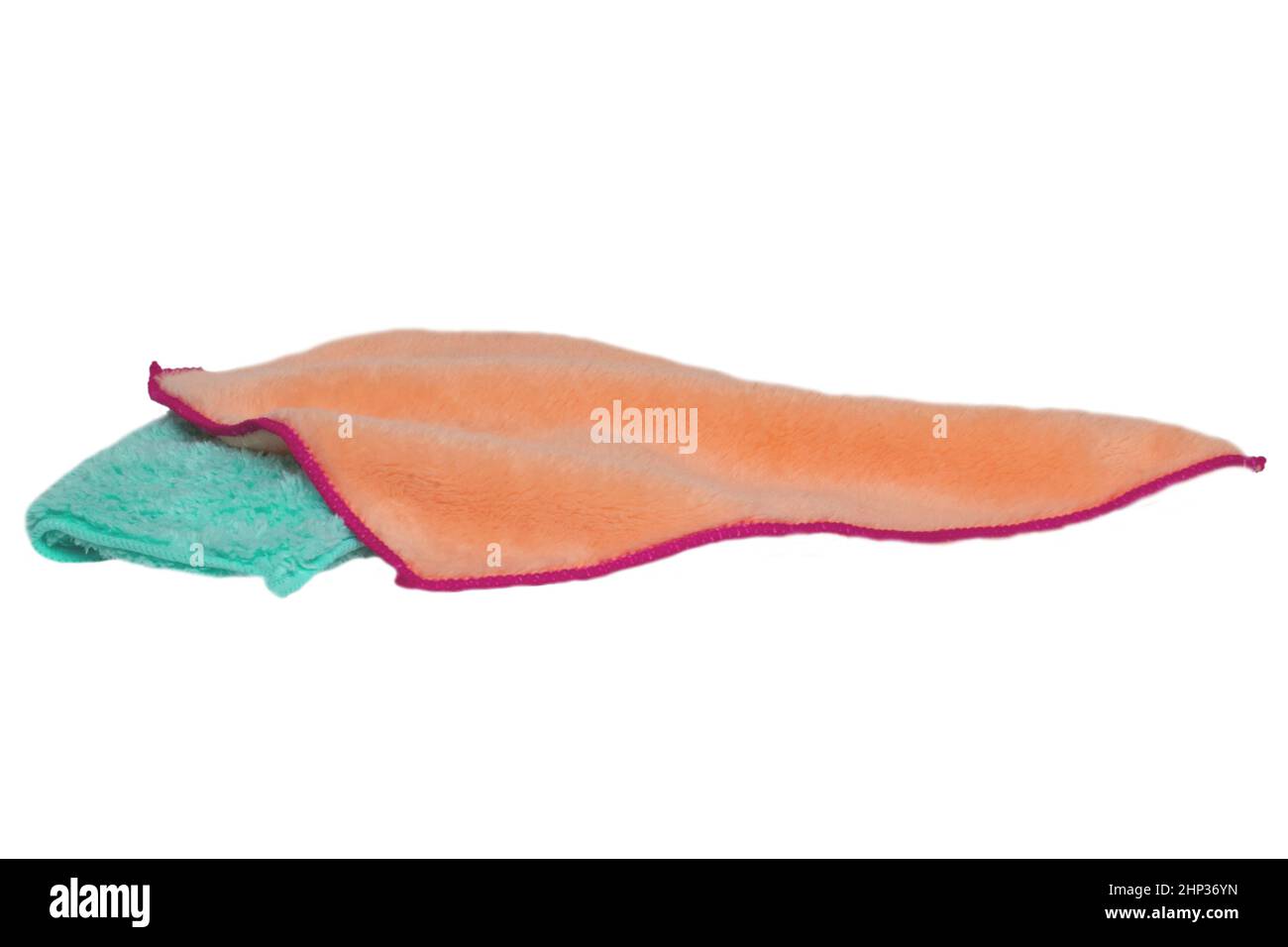 Household cleanliness and hygiene. Close-up of a blue and a yellow ...