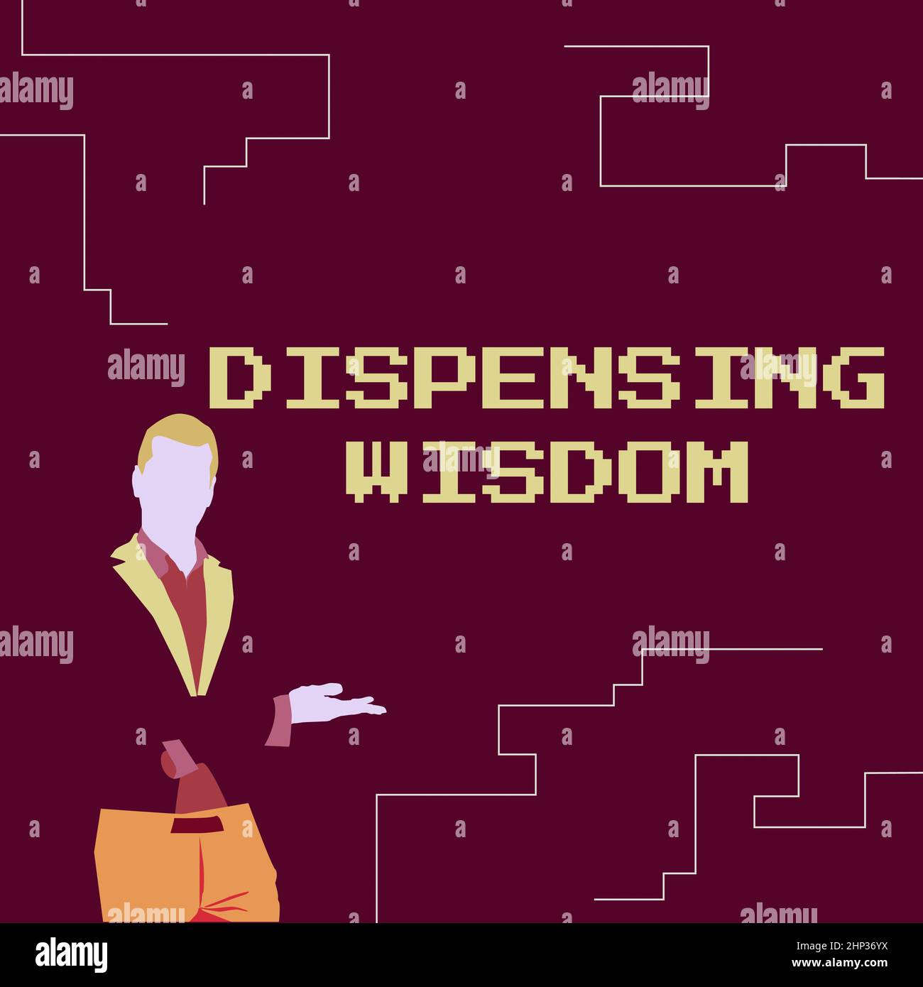 Text showing inspiration Dispensing Wisdom, Business concept Giving ...