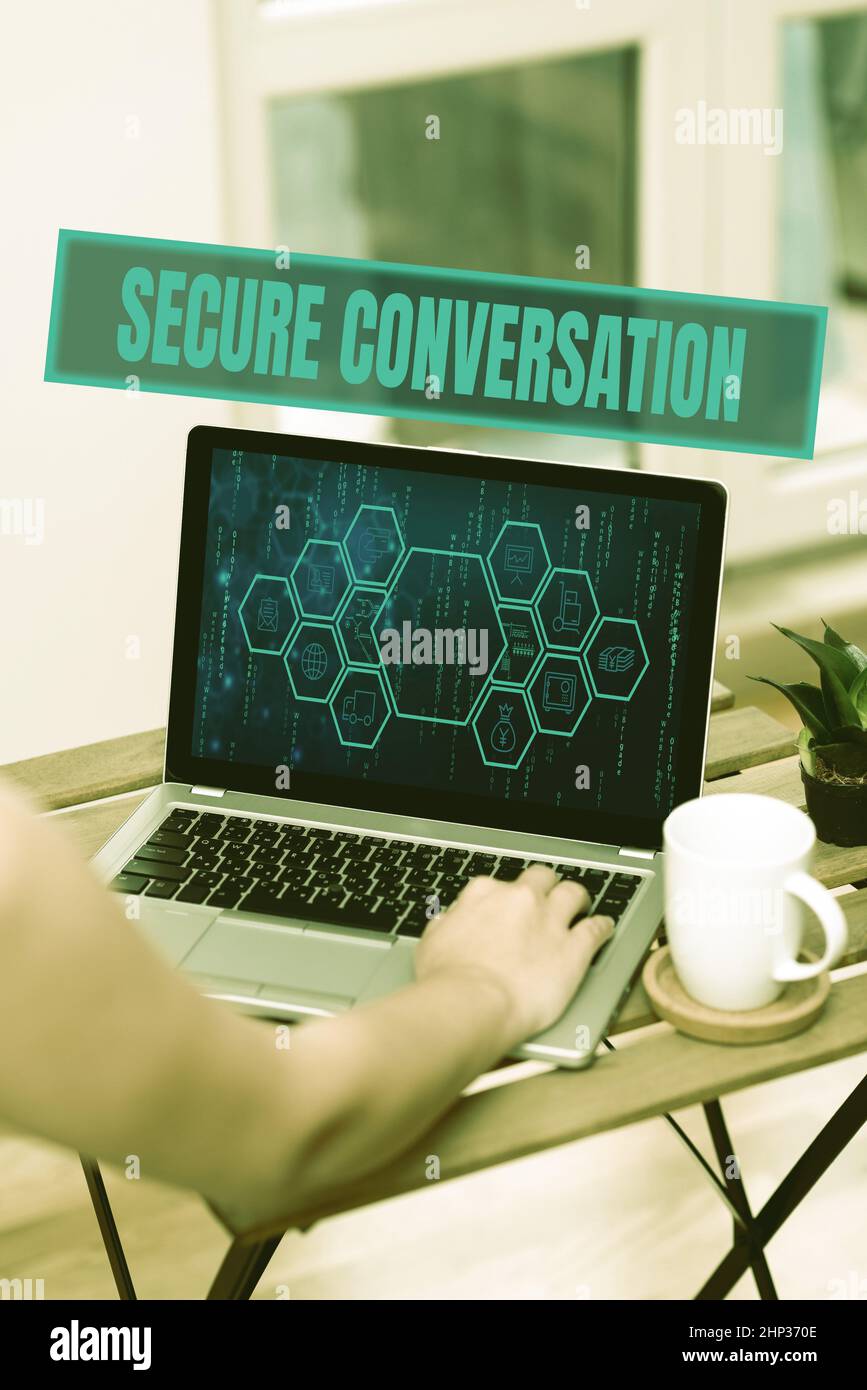 Inspiration showing sign Secure Conversation, Internet Concept Secured ...