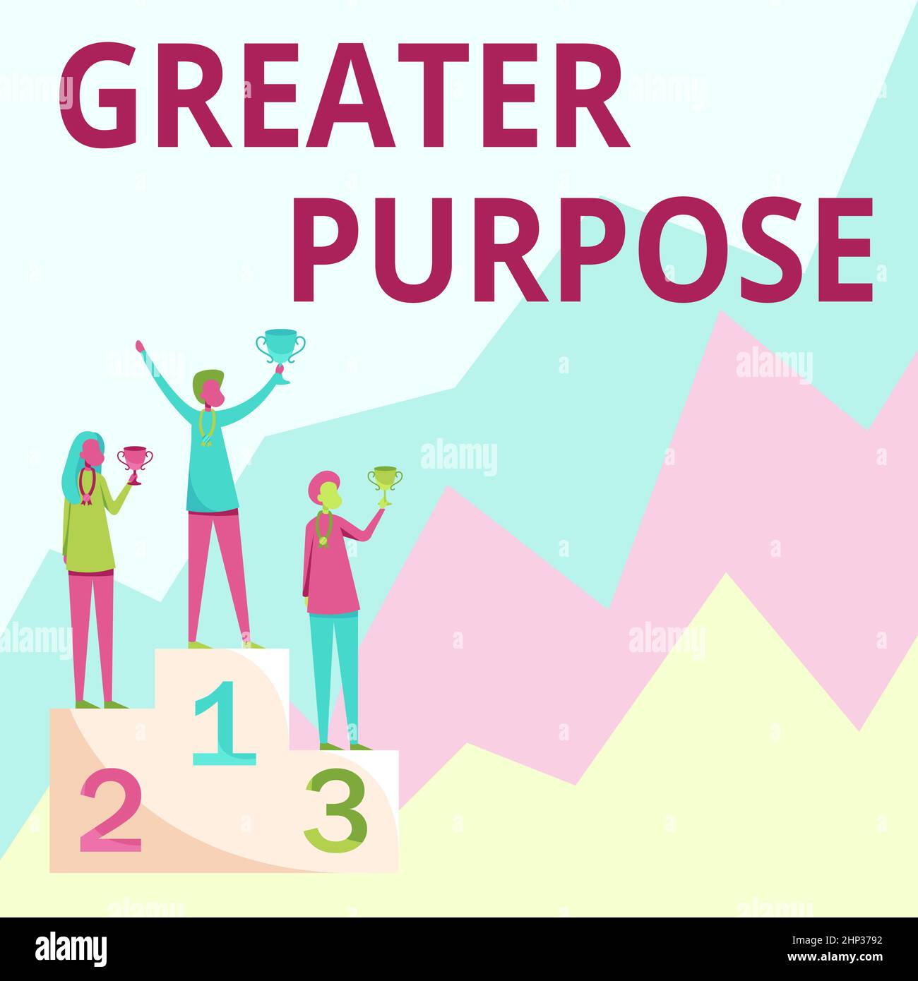 Text sign showing Greater Purpose, Word Written on Extend in average ...