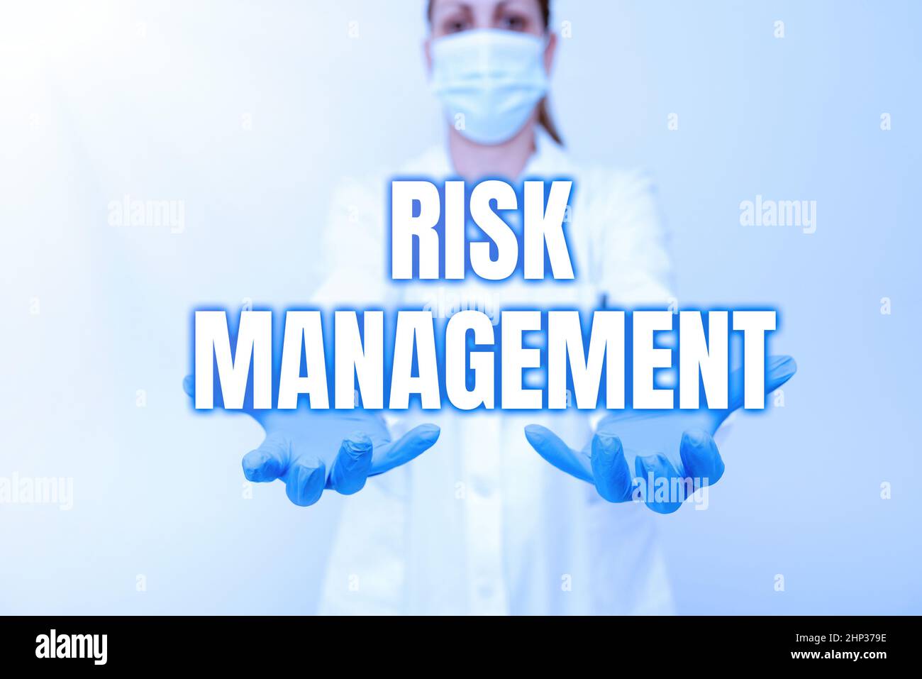 Text caption presenting Risk Management, Concept meaning evaluation of ...