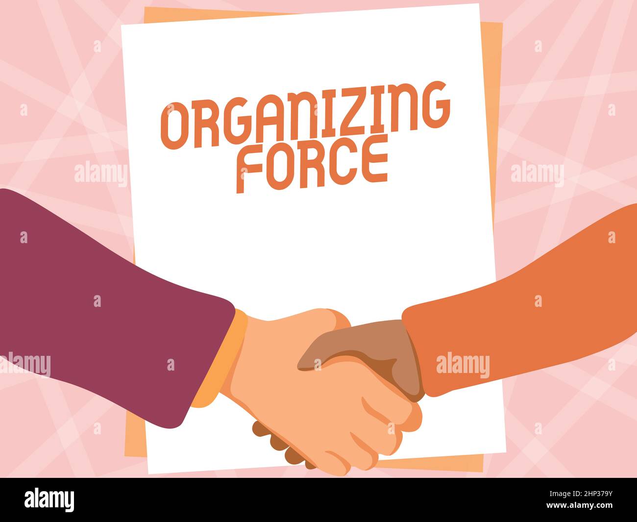 Conceptual display Organizing Force, Word for being United powerful ...