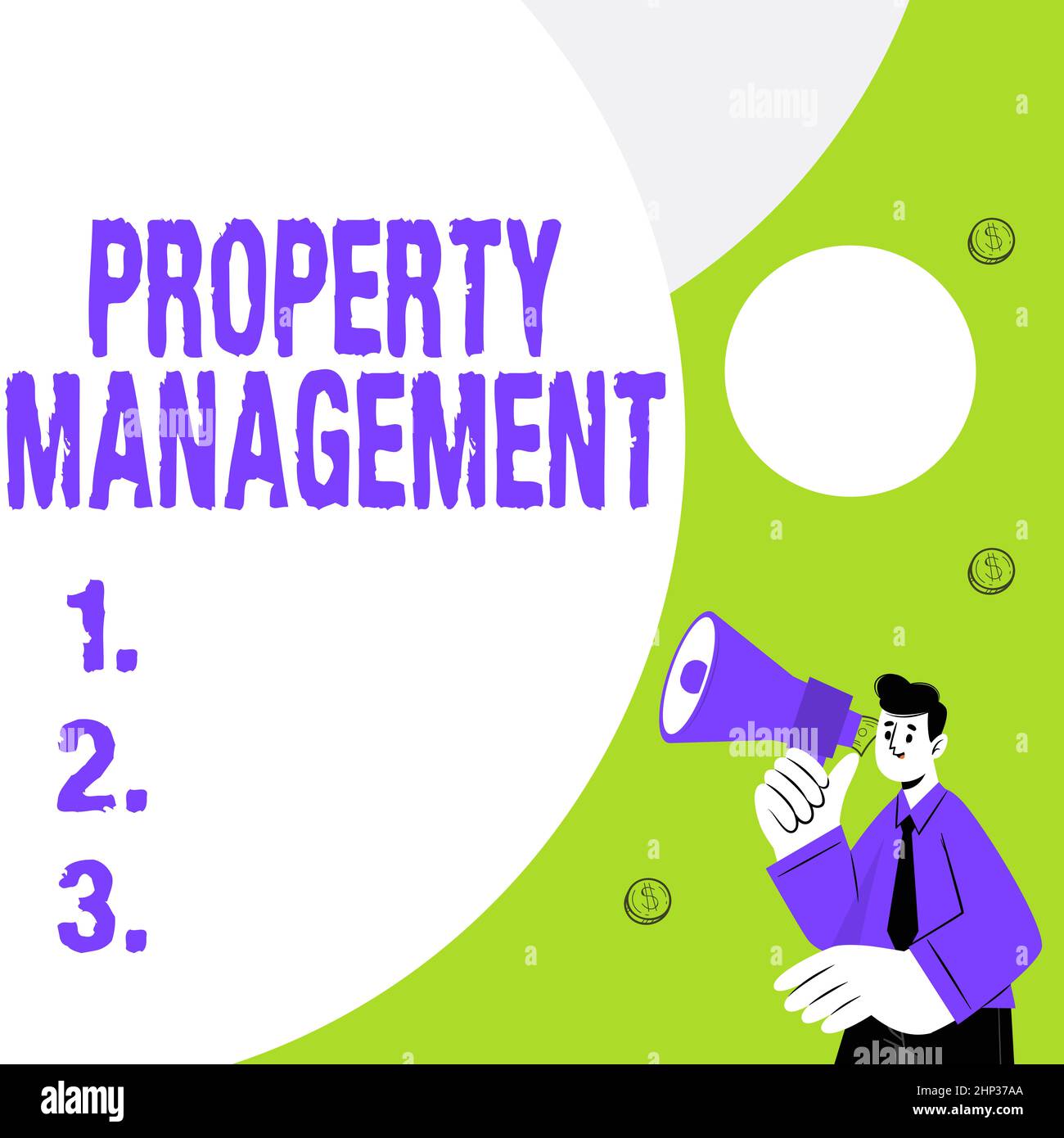 Text caption presenting Property Management, Conceptual photo ...