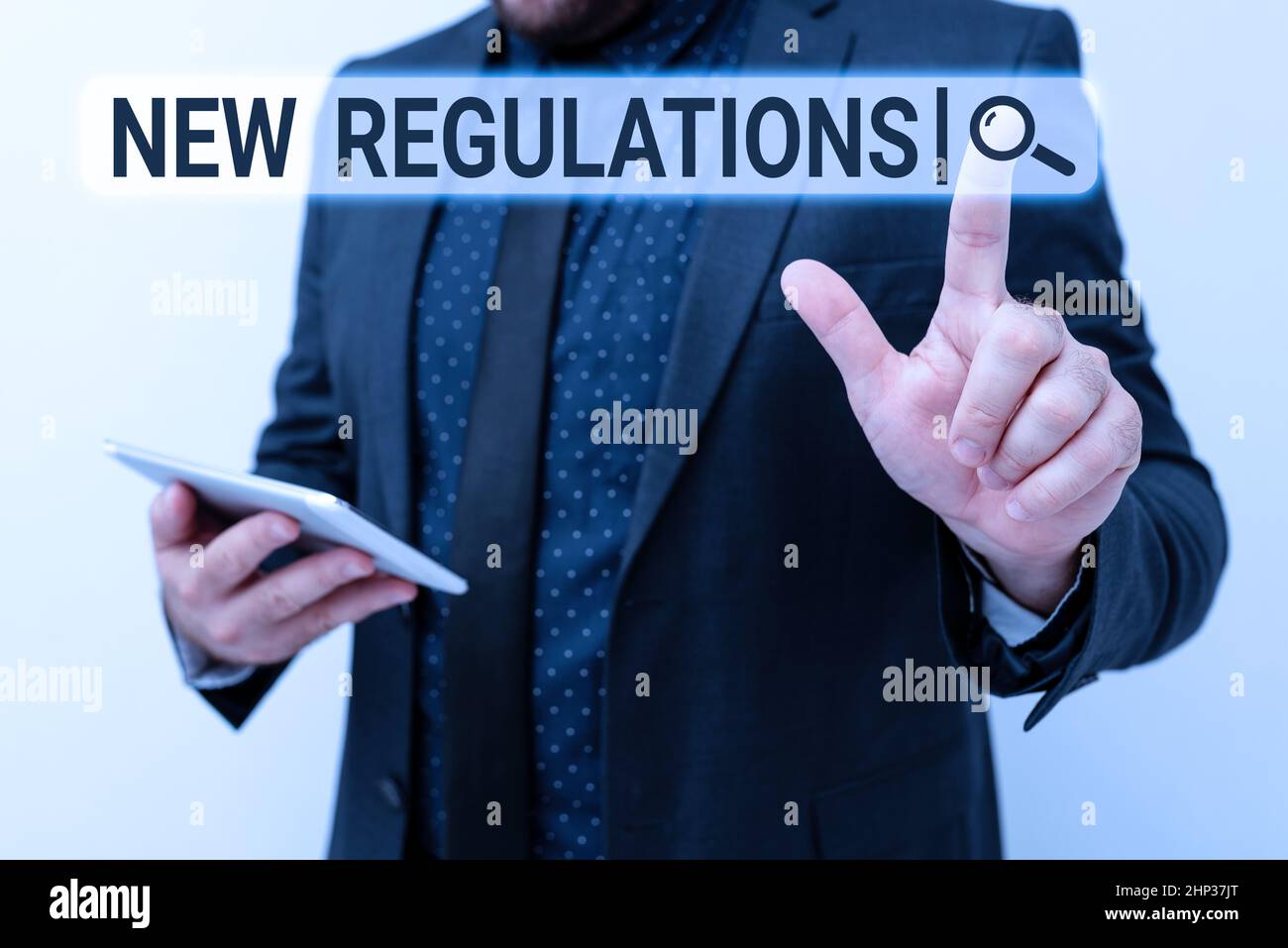 Hand writing sign New Regulations, Concept meaning Regulation ...
