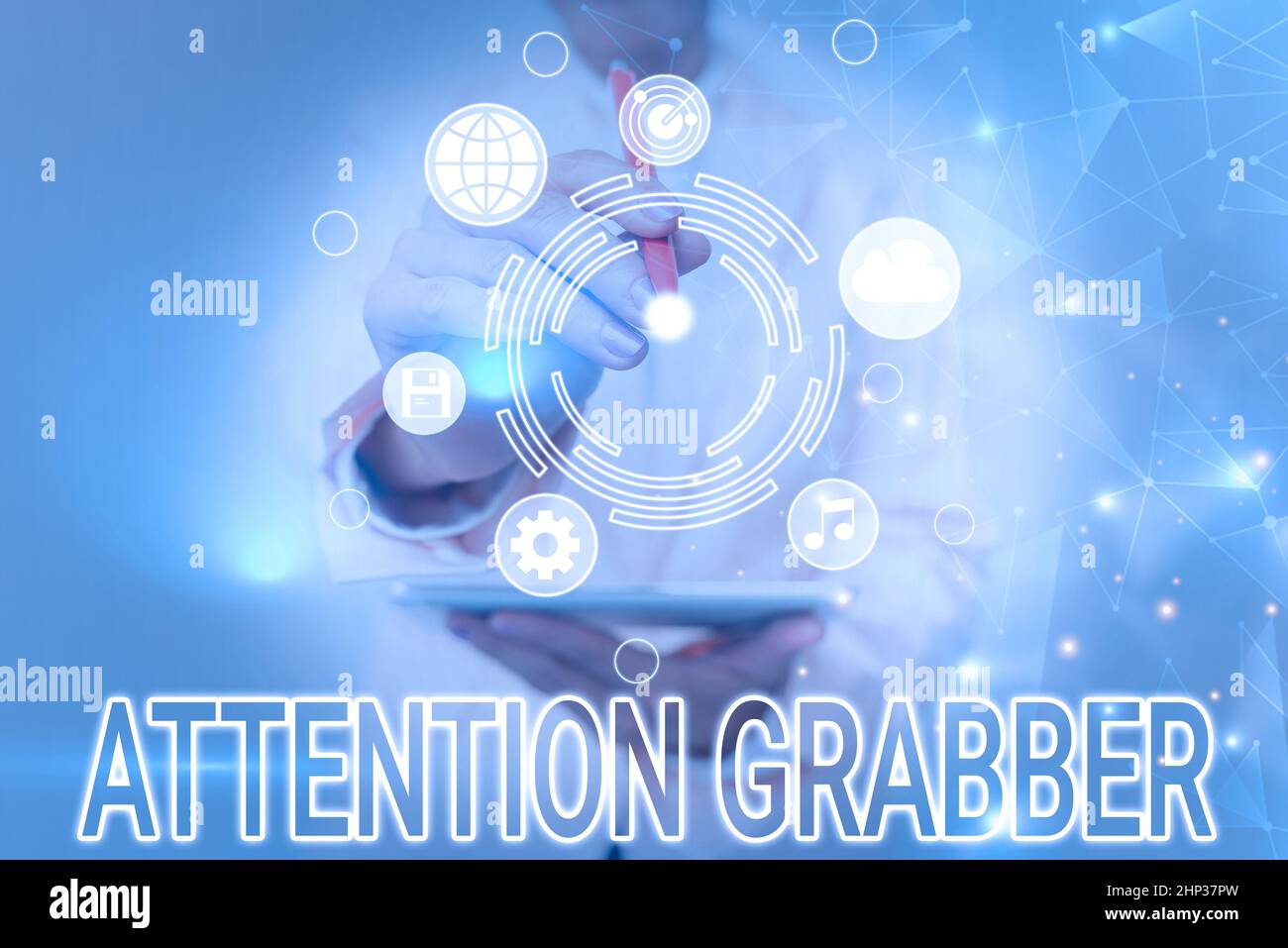 Text showing inspiration Attention Grabber, Business showcase Demanding ... Text showing inspiration Attention Grabber, Business showcase Demanding ...