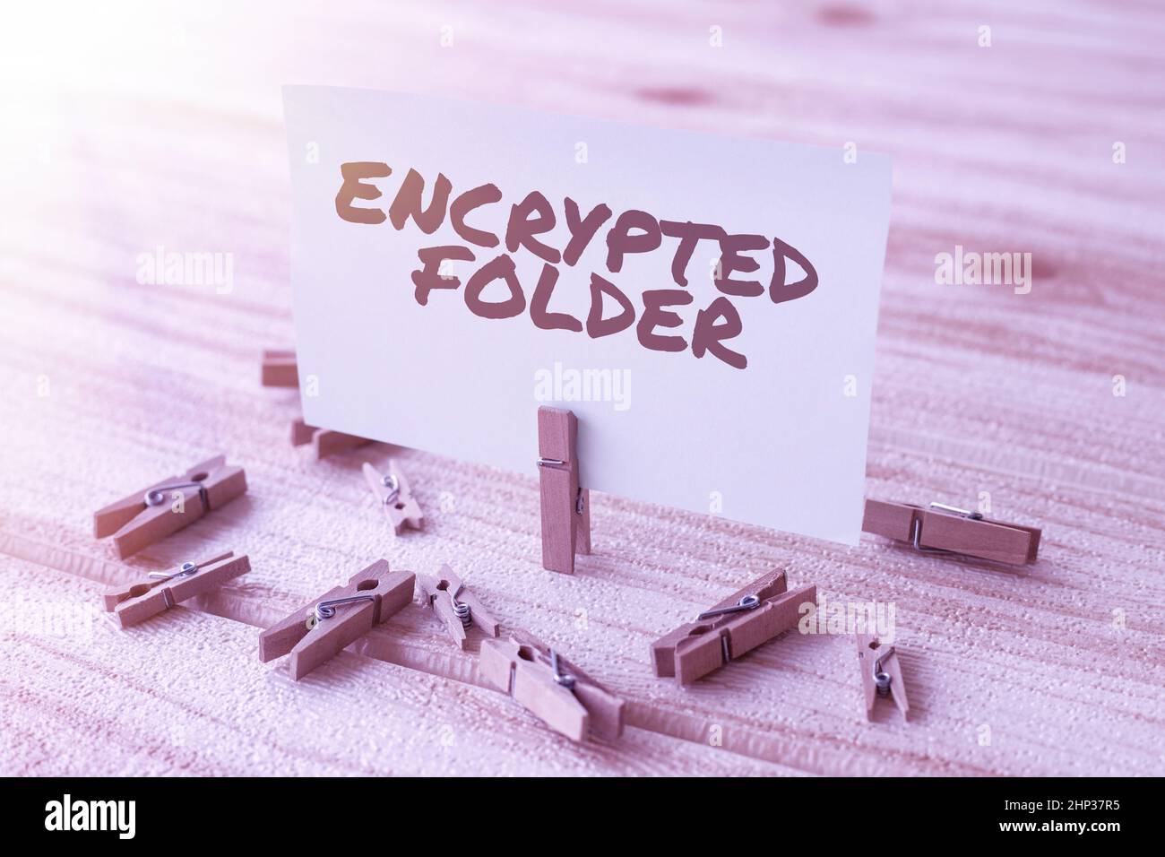 Writing Displaying Text Encrypted Folder Word Written On Protect Confidential Data From