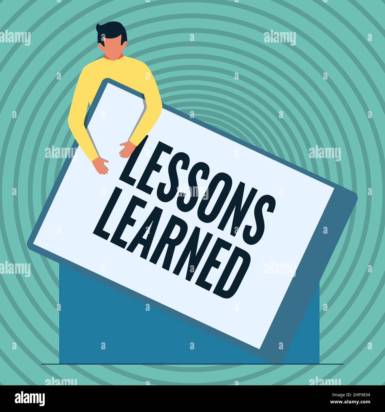 Conceptual display Lessons Learned, Word Written on information ...