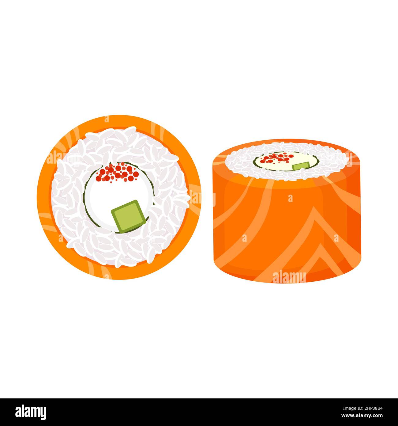 Realistic fish rolls, the national Japanese dish - Vector illustration ...