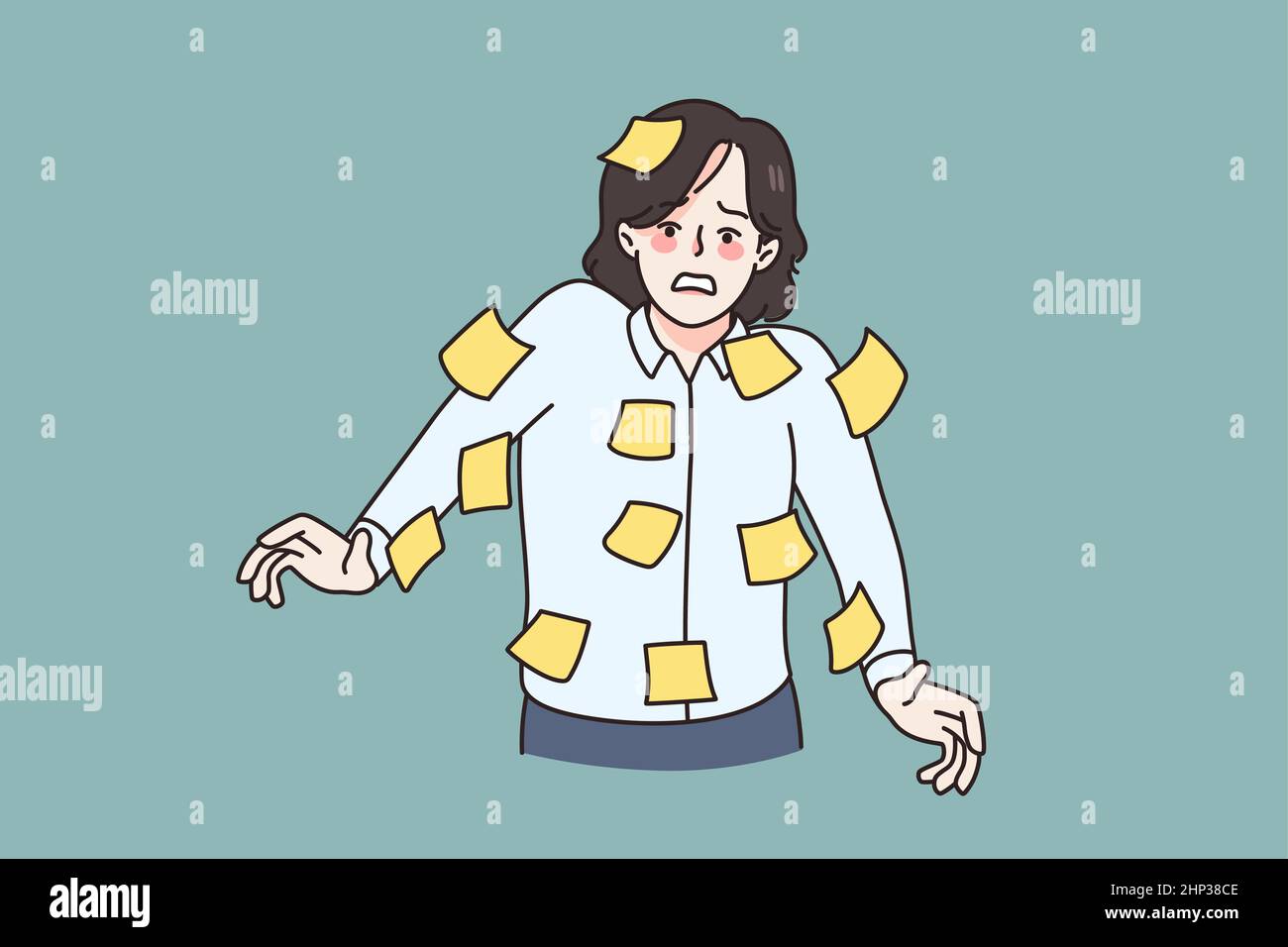 Woman schedule post it notes hi-res stock photography and images - Alamy