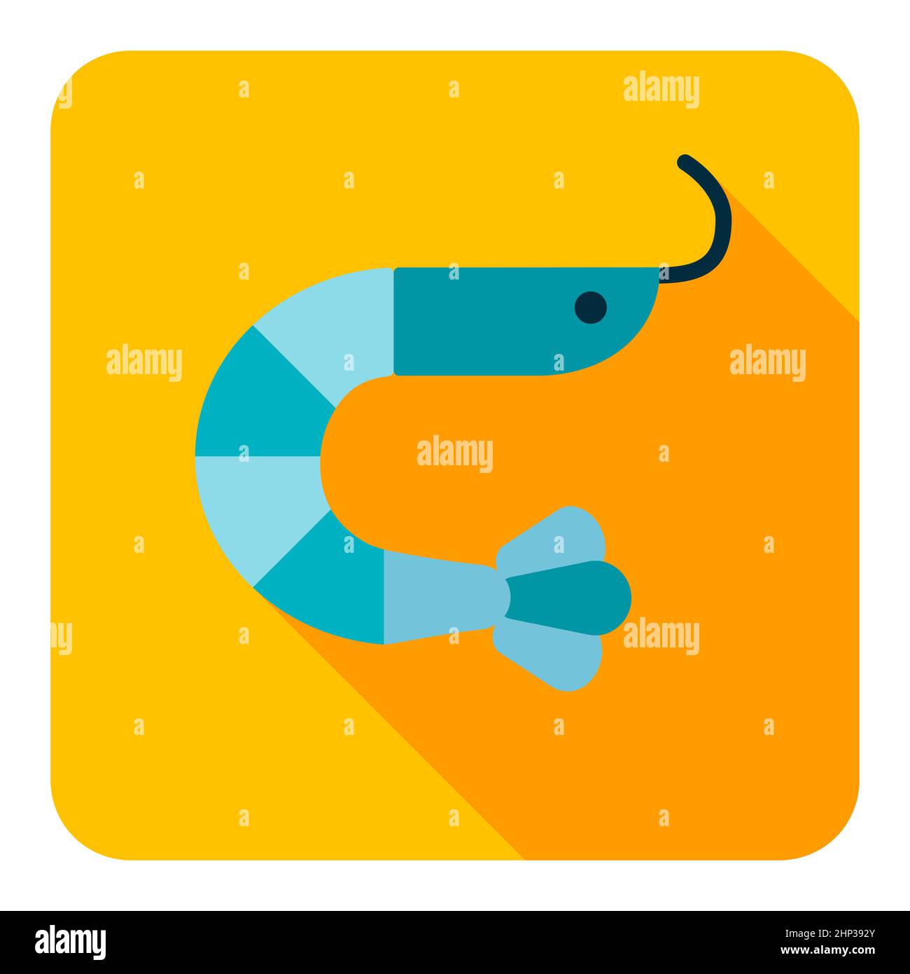 Shrimp vector seafood flat icon. Fast food sign. Graph symbol for ...
