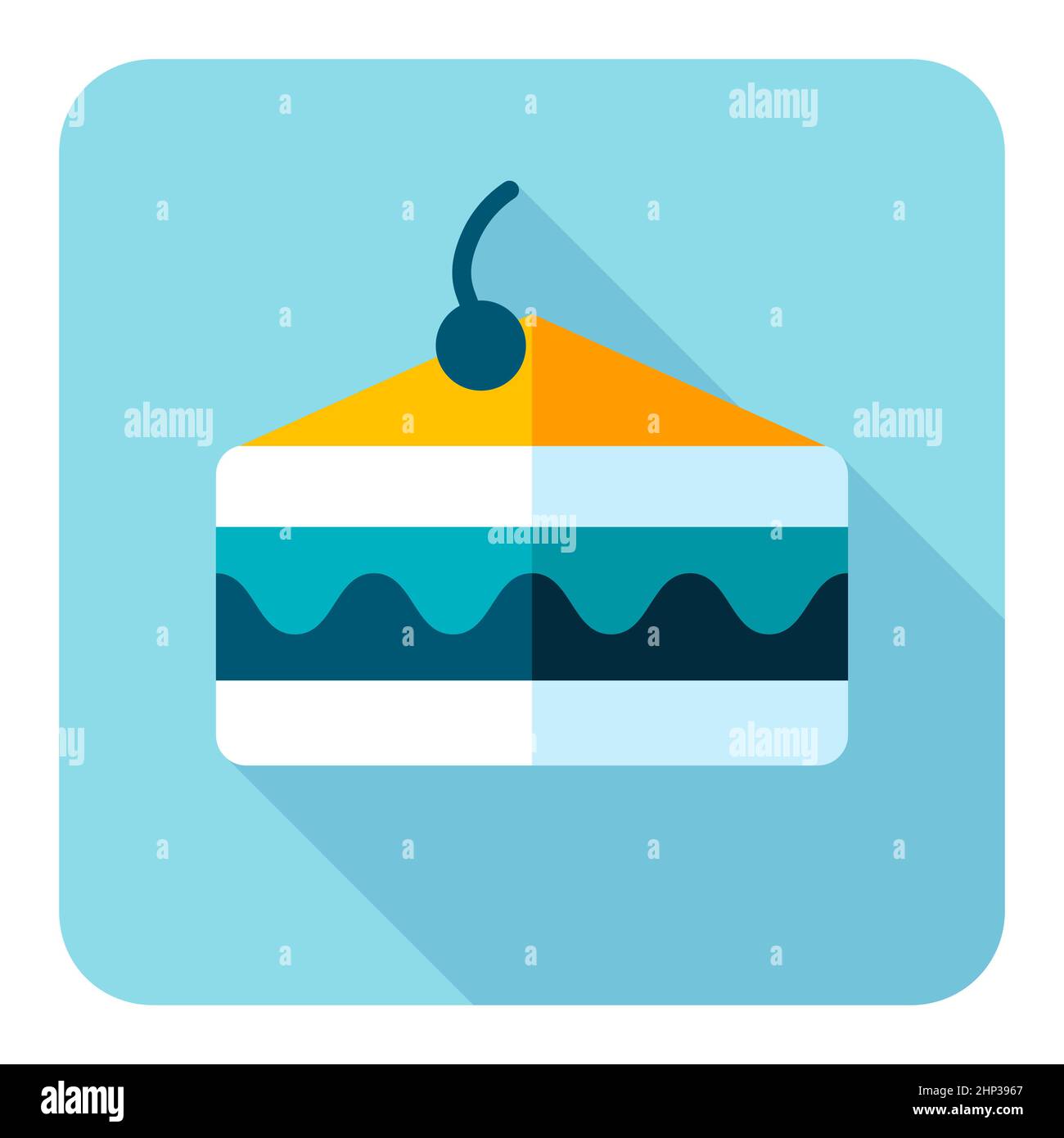 Piece of cake vector flat icon. Fast food sign. Graph symbol for ...