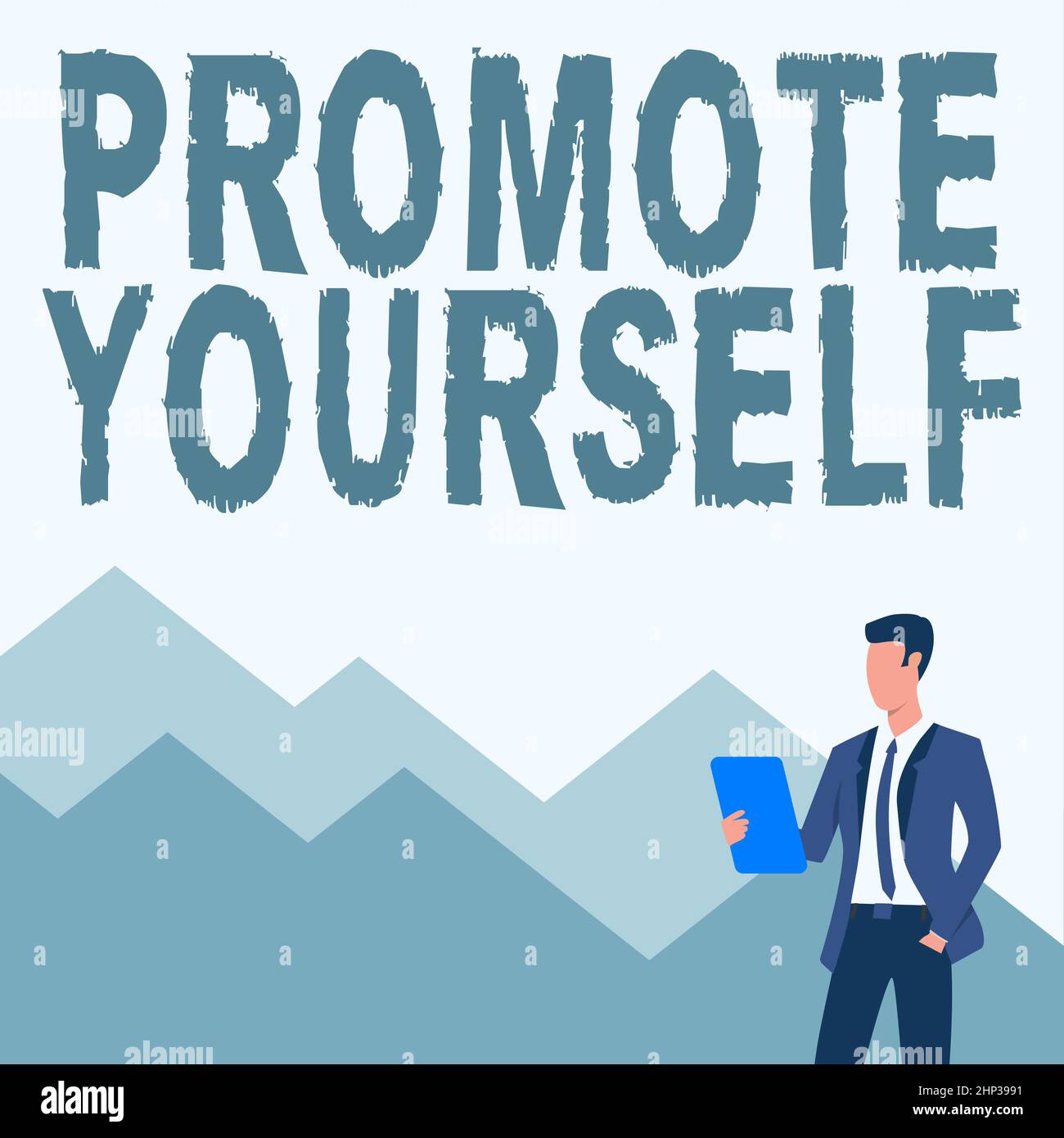 Conceptual caption Promote Yourself, Conceptual photo market and ...