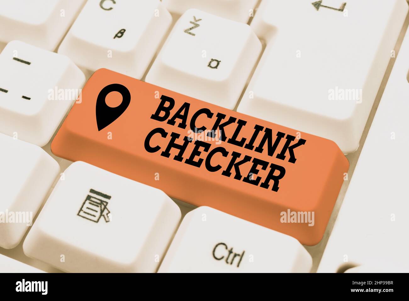 Text sign showing Backlink Checker, Business approach Find your ...