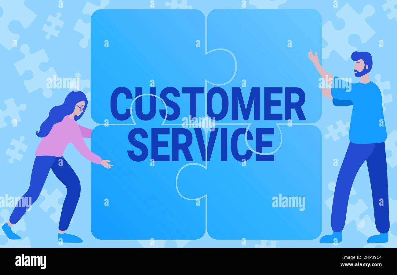 Handwriting text Customer Service, Business showcase process of ...