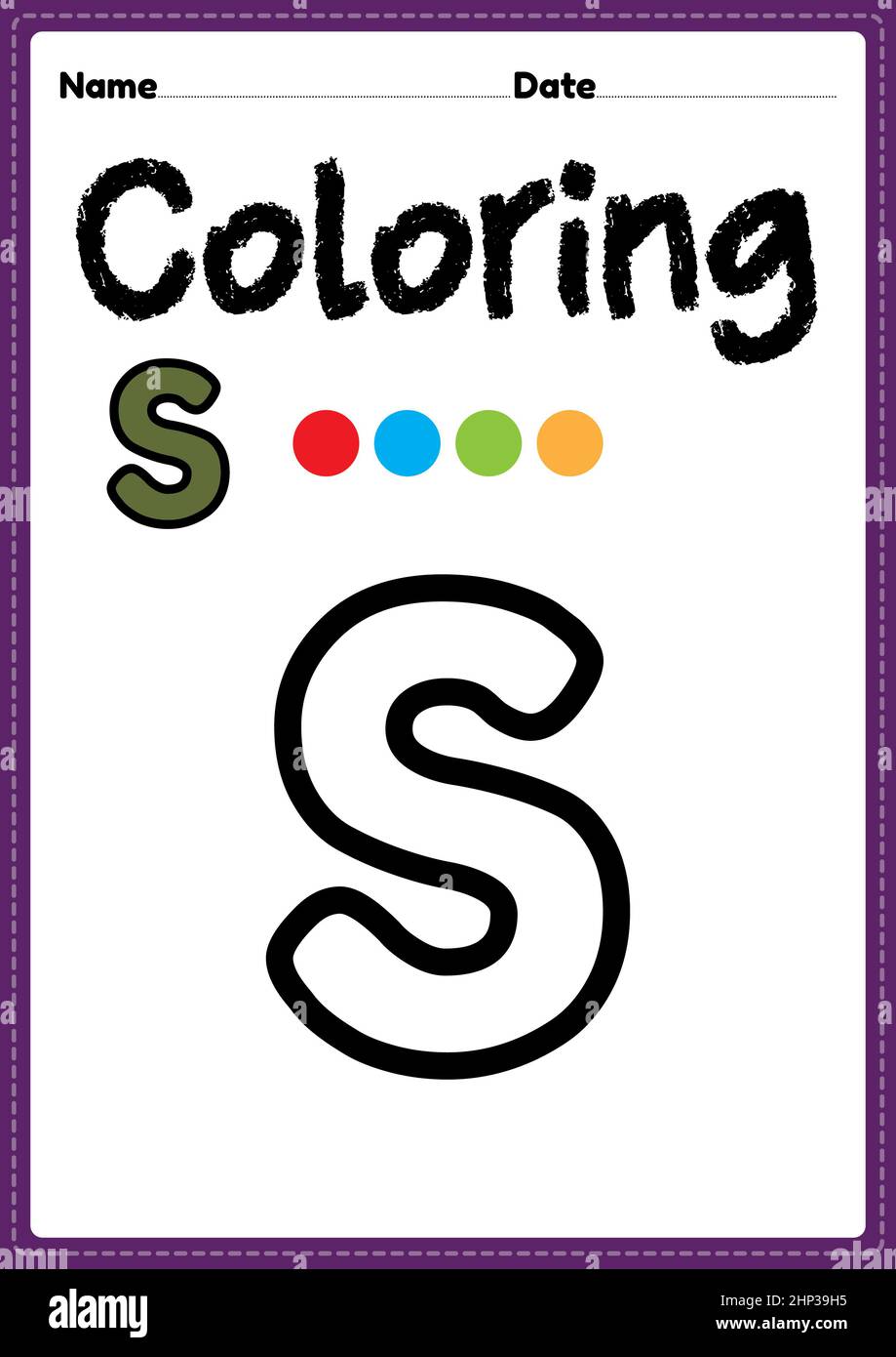 Letter s alphabet coloring page for preschool, kindergarten ...