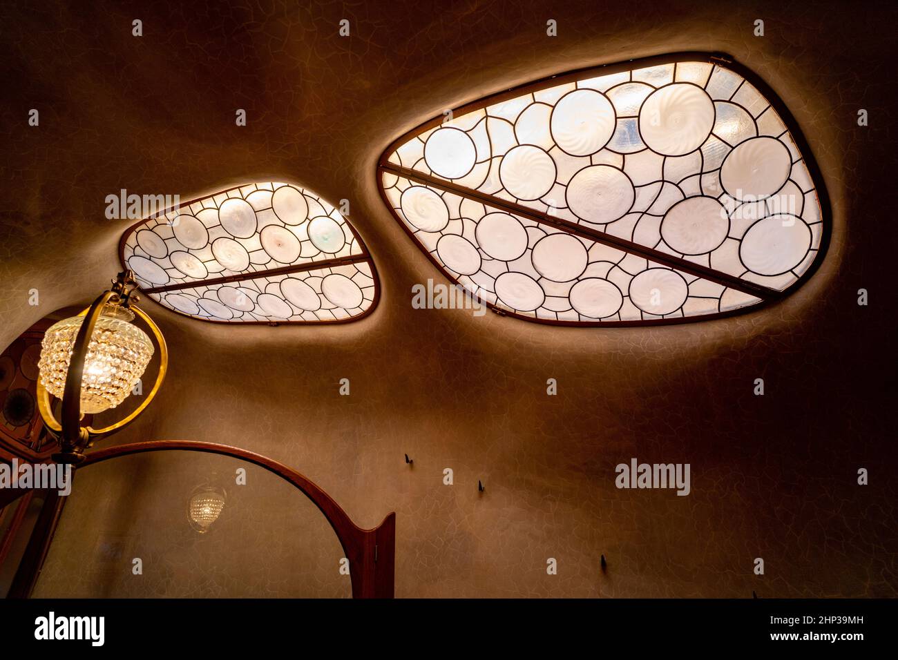 Entrance hallway skylights based on turtle shells in Casa Batllo, a ...