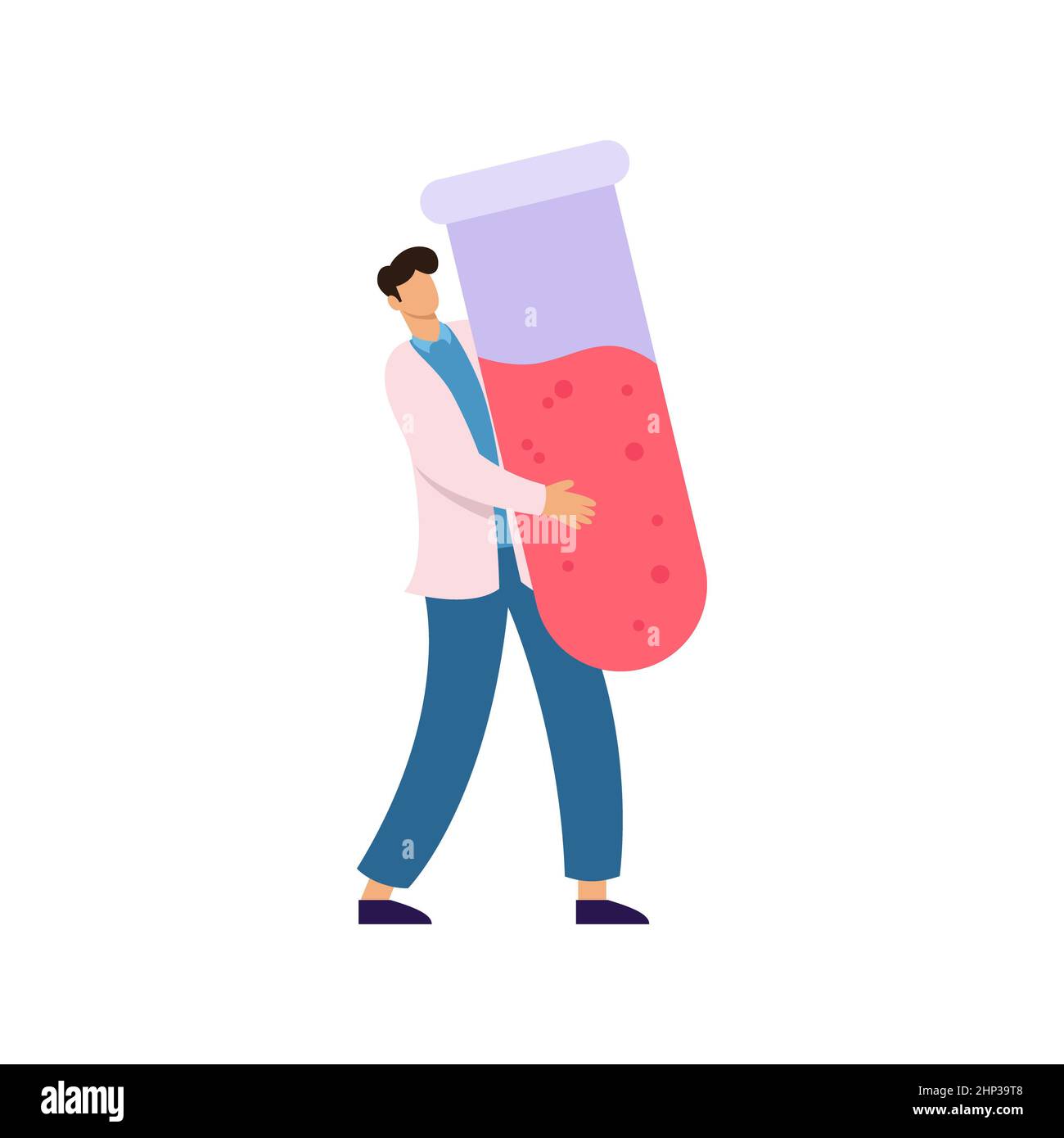 Cartoon man biologist Cut Out Stock Images & Pictures - Alamy