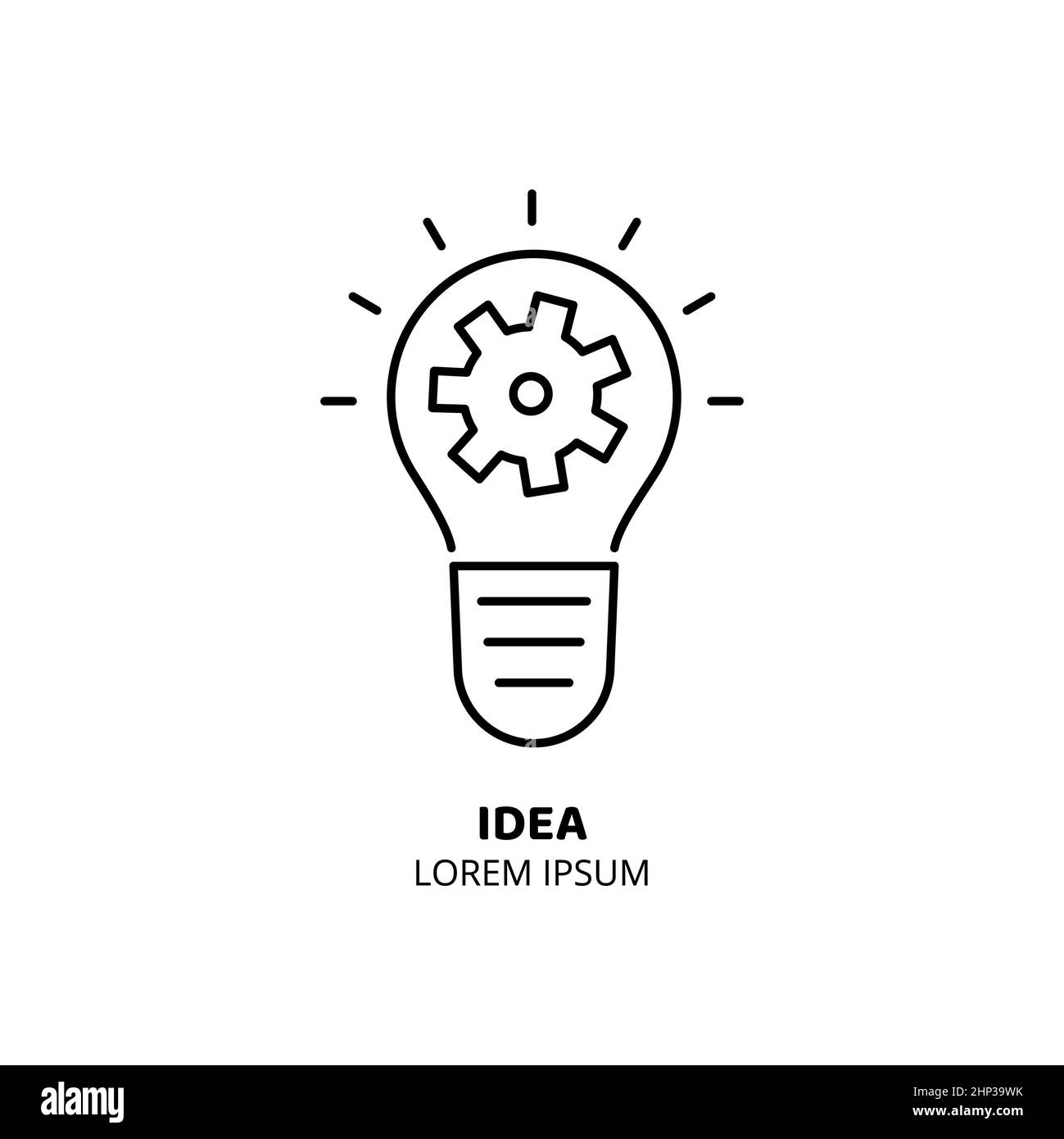 Artificial intelligence and machine learning line icon. Bulb, idea ...