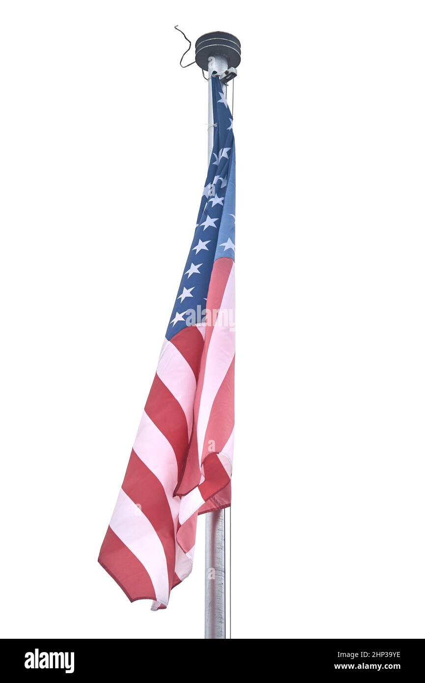 American flag hanging on pole hi-res stock photography and images - Alamy