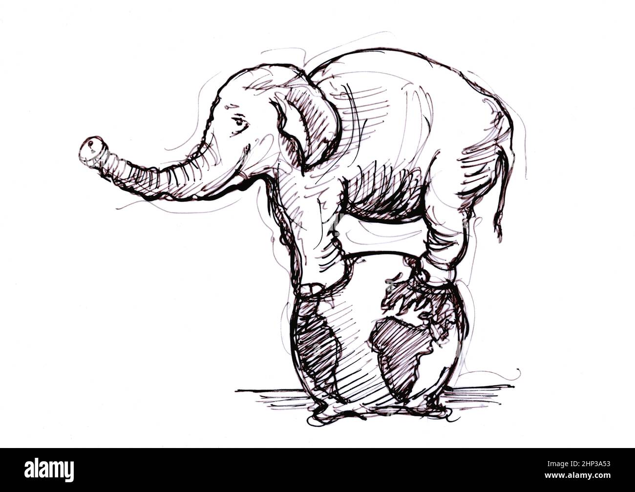 Concert for planet Earth as a ball being squashed by an elephant Stock ...