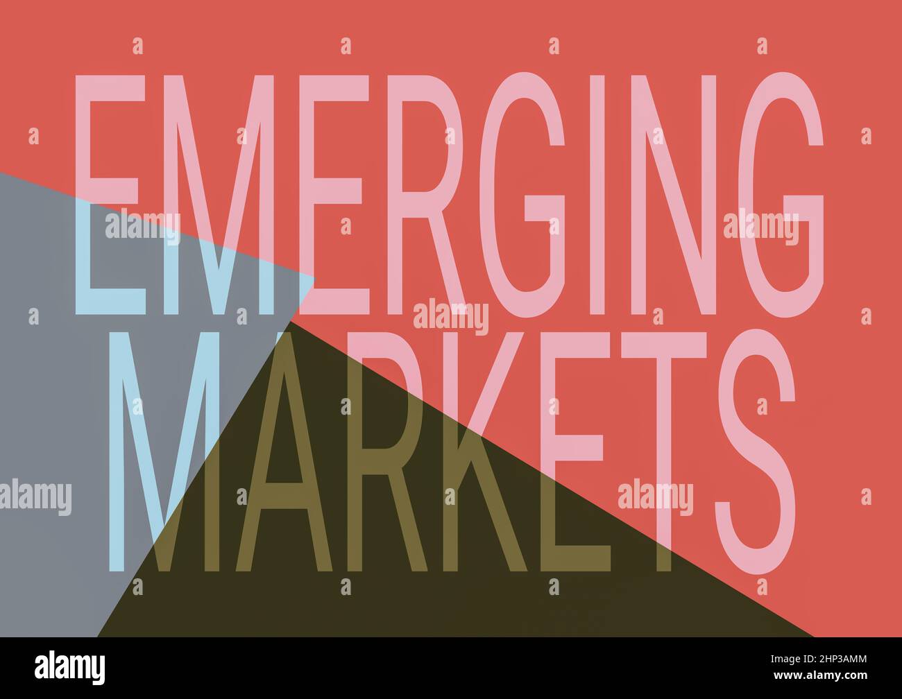 Sign displaying Emerging Markets, Business showcase country that has ...