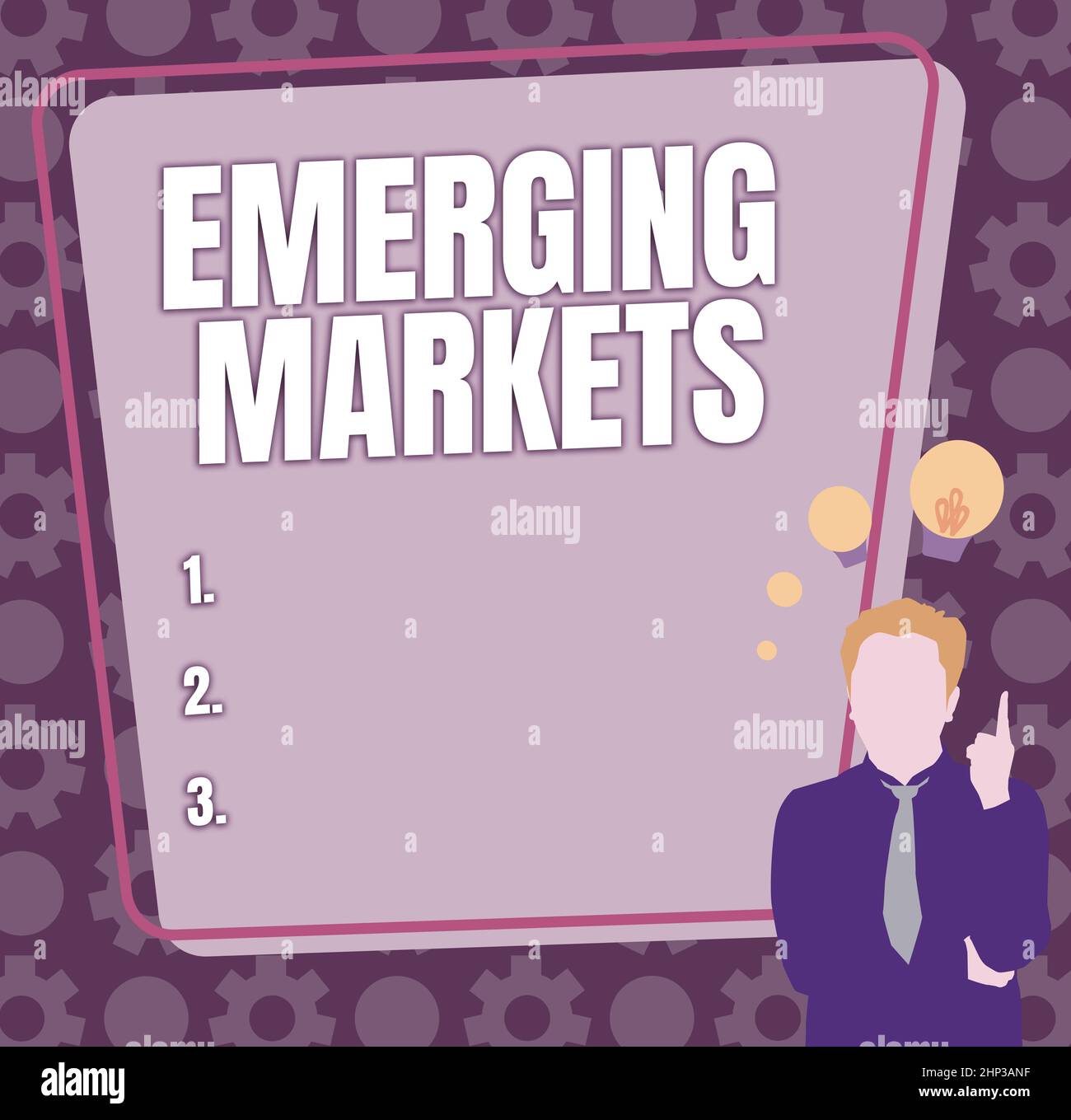 Hand writing sign Emerging Markets, Business concept country that has ...